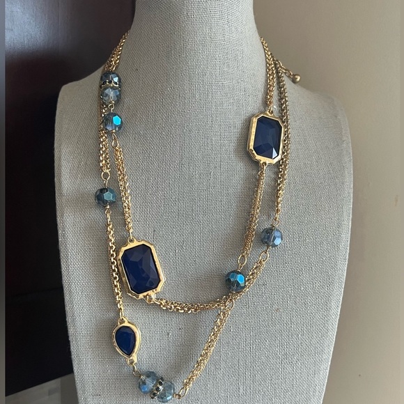 Vintage | Jewelry | Vintage Long Crystal And Acrylic Necklace | Poshmark